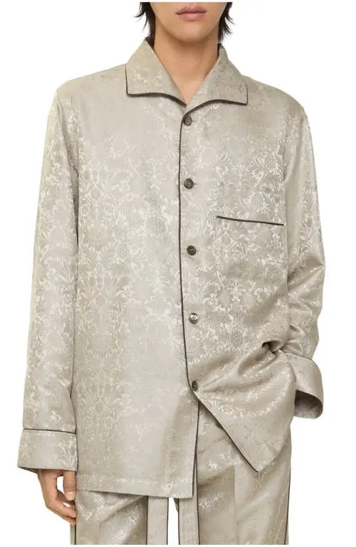 Burberry Sunflower Silk Pyjama Shirt - Taupe Beige