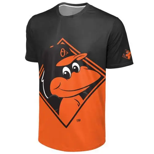 FOCO Orange Baltimore Orioles Big Logo Mascot T-shirt - Black