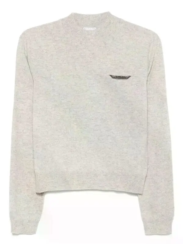Brunello Cucinelli Crew-neck Cashmere Sweater - Grey
