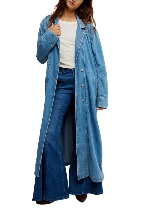 Free People Monique Longline Denim Duster
