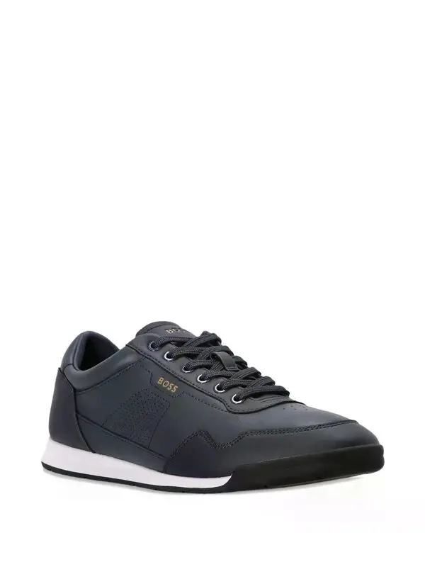 BOSS Logo-detail Leather Sneakers - Blue