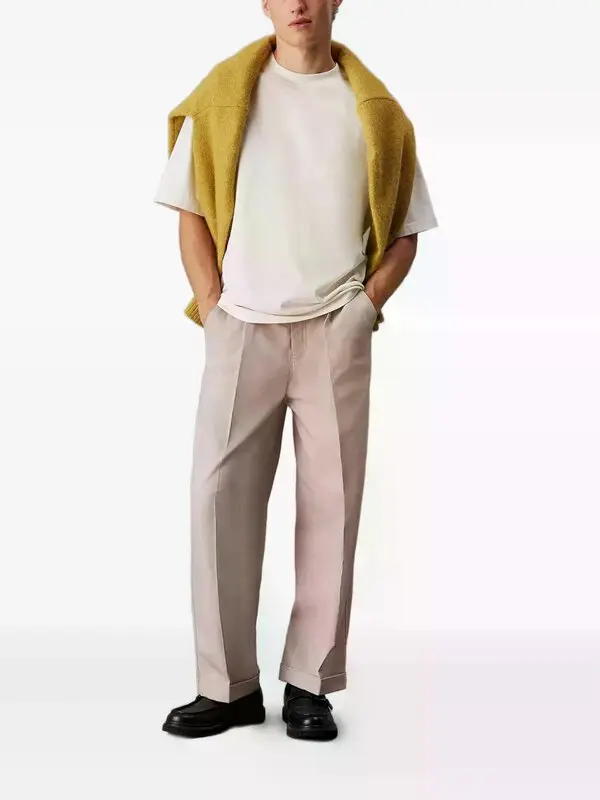 Calvin Klein Pleated-front Trousers With Cuffed Hem