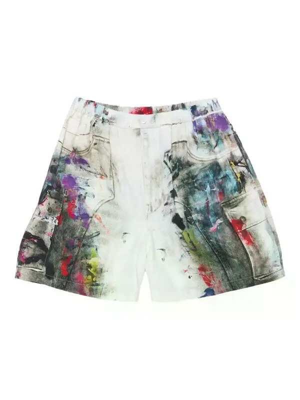 Acne Studios Paint-splatter Shorts - White