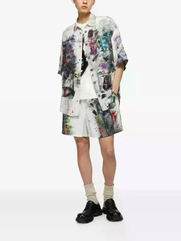 Acne Studios Paint-splatter Shorts - White