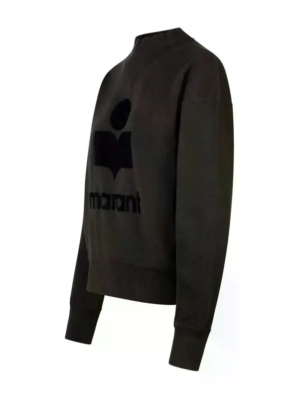 Isabel Marant Étoile Flocked-logo Crew-neck Sweatshirt - Black