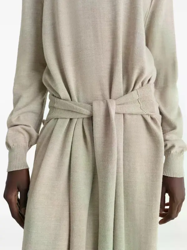 LEMAIRE Tie-waist Turtleneck Dress - Neutrals