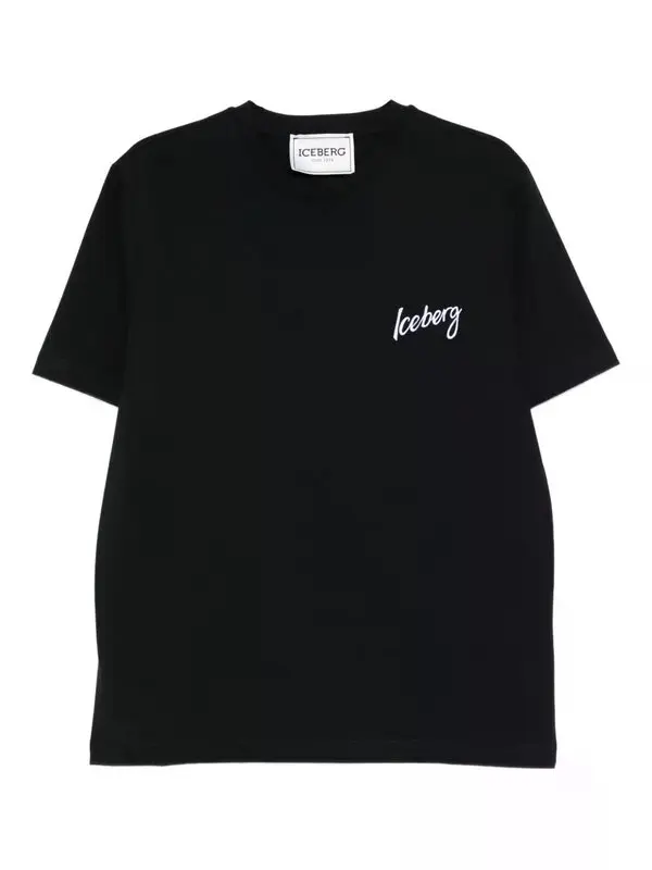 Iceberg Logo Crew-neck T-shirt - Black