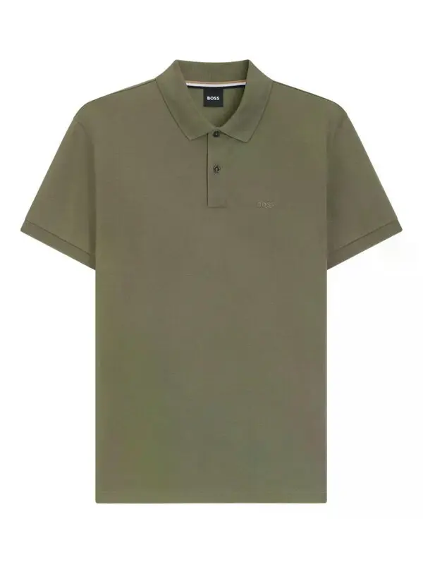 BOSS Logo-embroidered Cotton Polo Shirt - Green