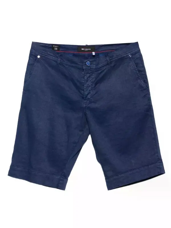 Kiton Button-fastening Linen-blend Shorts