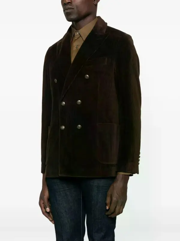 CIRCOLO 1901 Corduroy Double-breasted Blazer - Brown