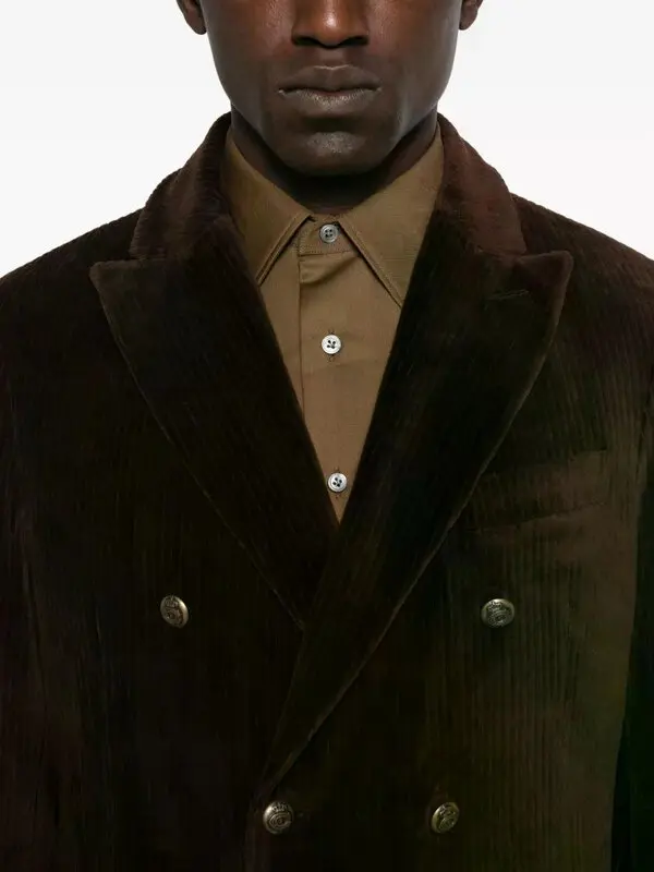 CIRCOLO 1901 Corduroy Double-breasted Blazer - Brown