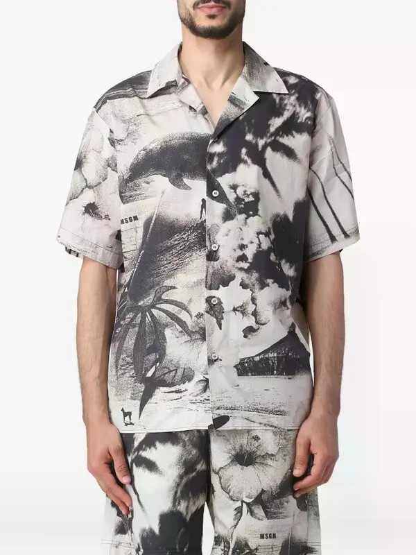 MSGM Graphic-print Short-sleeve Shirt
