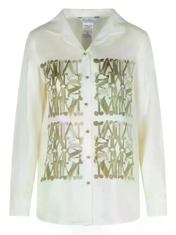 Max Mara Monogram-print Silk Shirt