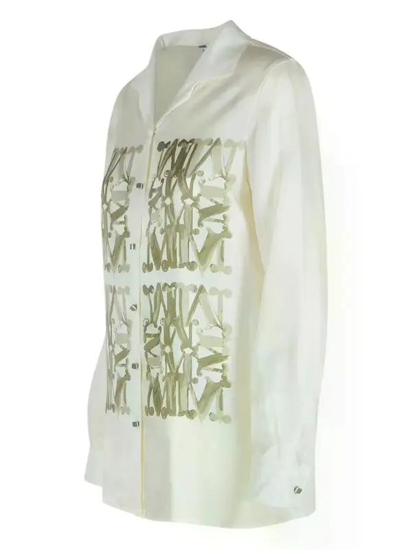 Max Mara Monogram-print Silk Shirt