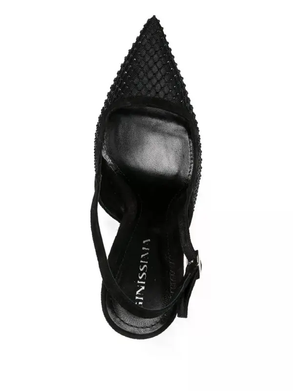 GINISSIMA 95mm Crystal-embellished Leather Pumps