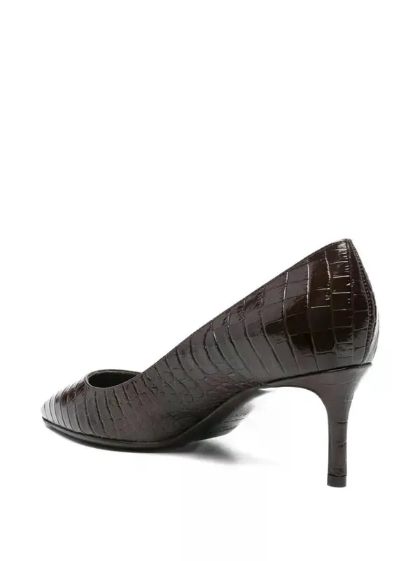 JIMMY CHOO Crocodile-embossed Pointed-toe Pumps