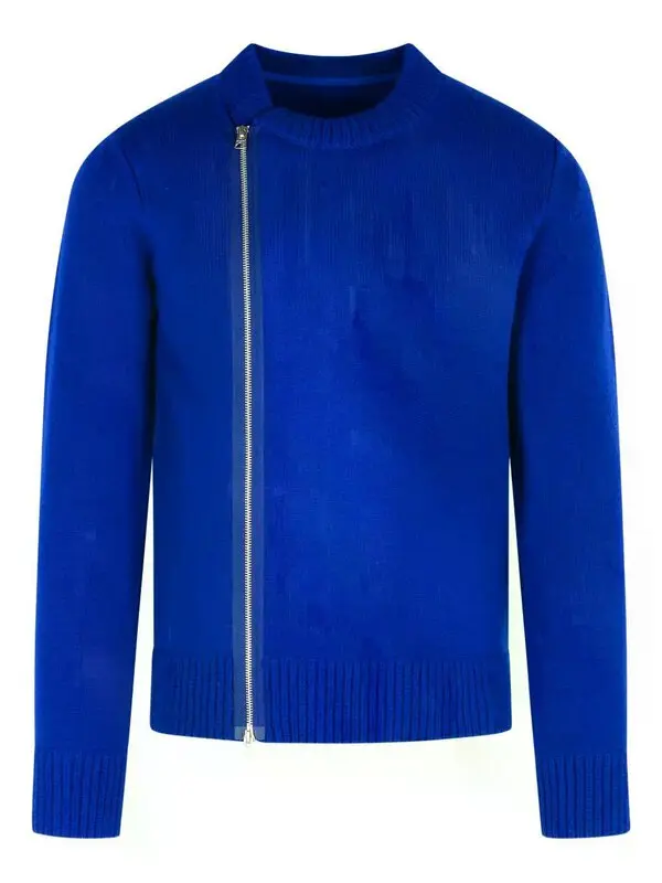 Sacai Zip-detail Crew-neck Sweater - Blue