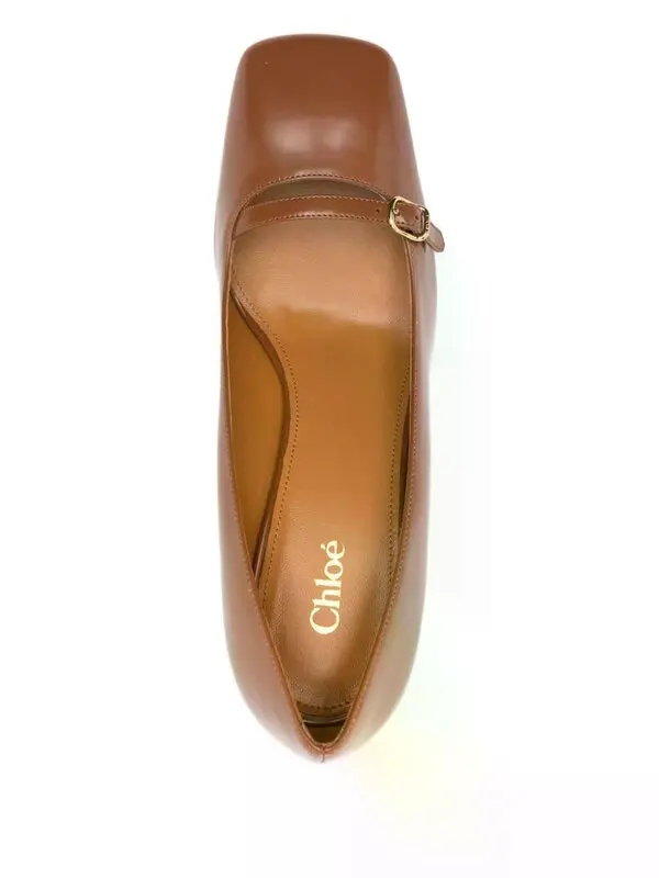 Chloé 75mm Janis Buckle-detail Flared Pumps