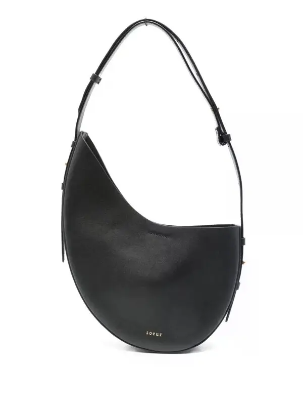 Soeur Wino Crescent Sheepskin Shoulder Bag - Black
