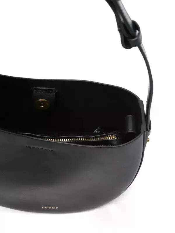 Soeur Wino Crescent Sheepskin Shoulder Bag - Black