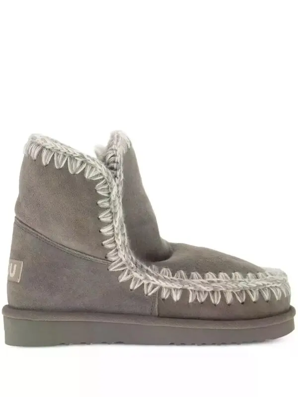 Mou Whipstitch-trims Suede Ankle Boots