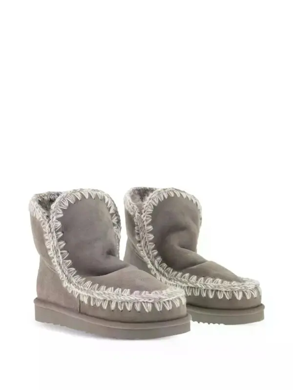 Mou Whipstitch-trims Suede Ankle Boots