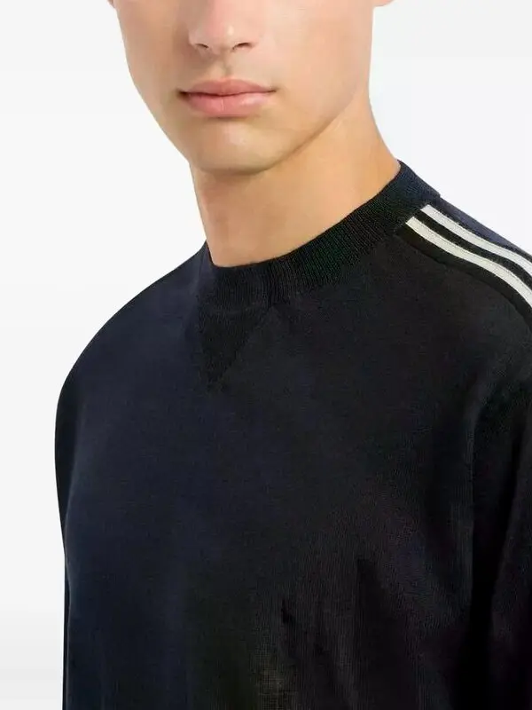 Emporio Armani Stripe-detail Crew-neck Sweater