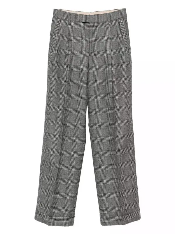BERWICH Pleated Checked Trousers