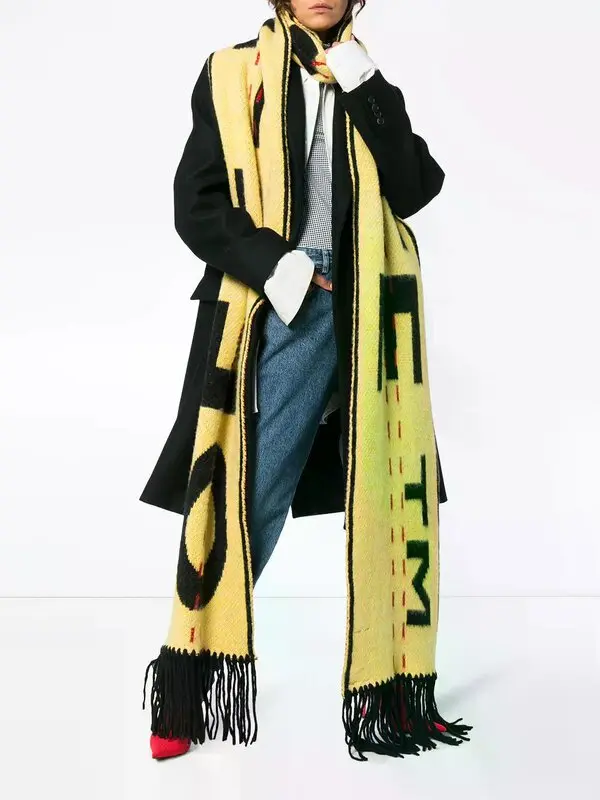Off-White Contrast Logo Scarf