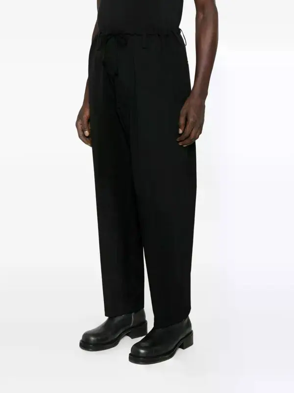 Yohji Yamamoto Drawstring-waist Wool Trousers