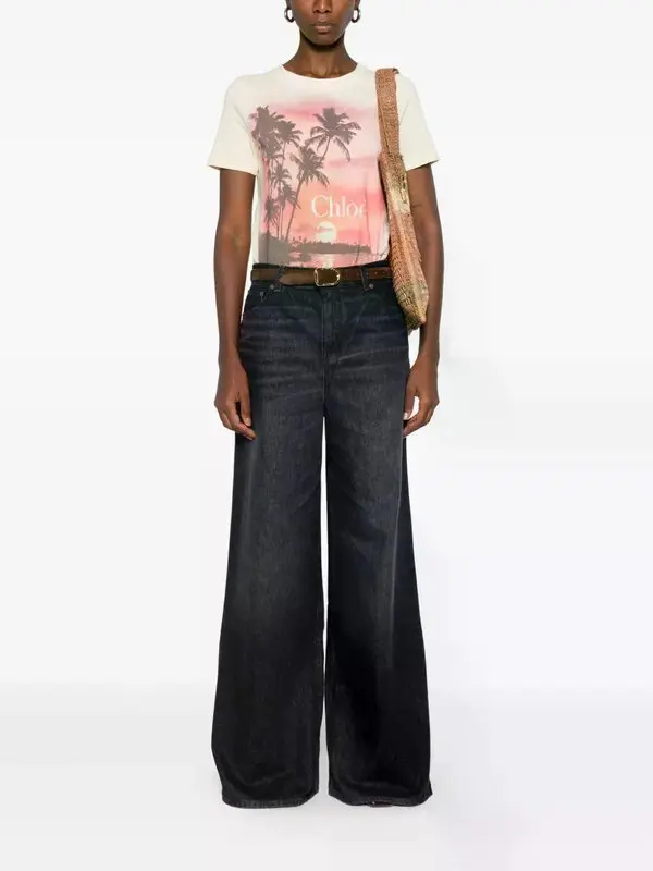 Chloé Whiskered Wide-leg Jeans