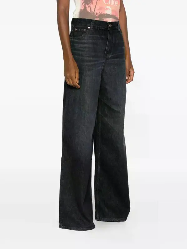 Chloé Whiskered Wide-leg Jeans