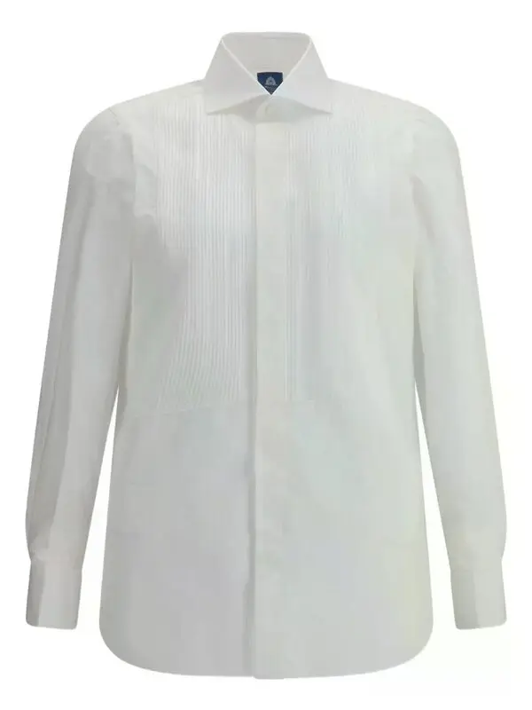 FINAMORE 1925 Pleated Tuxedo Shirt - White