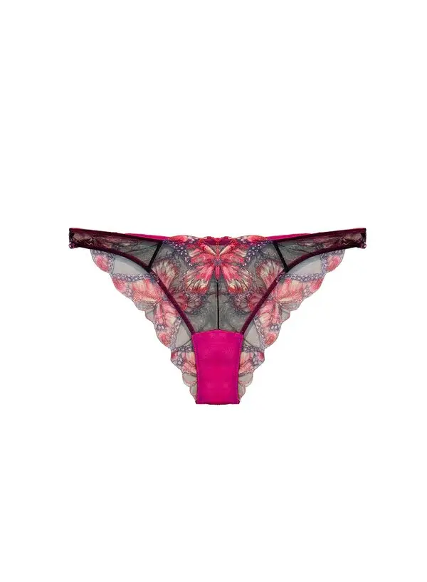 Fleur Du Mal Butterfly Embroidery Cheeky - Cerise