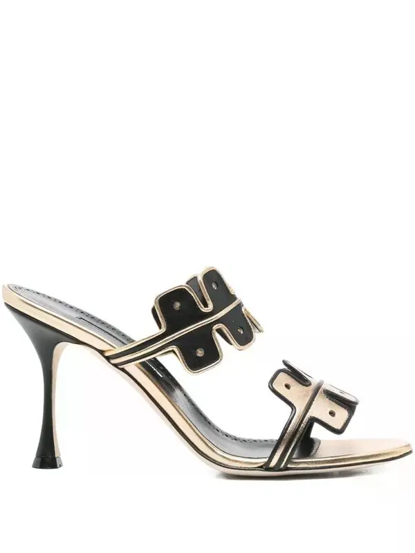 Manolo Blahnik 90mm Aplinanu Leather Sandals