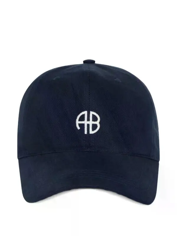 ANINE BING Monogram-embroidered Baseball Cap - Blue