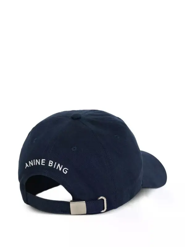 ANINE BING Monogram-embroidered Baseball Cap - Blue
