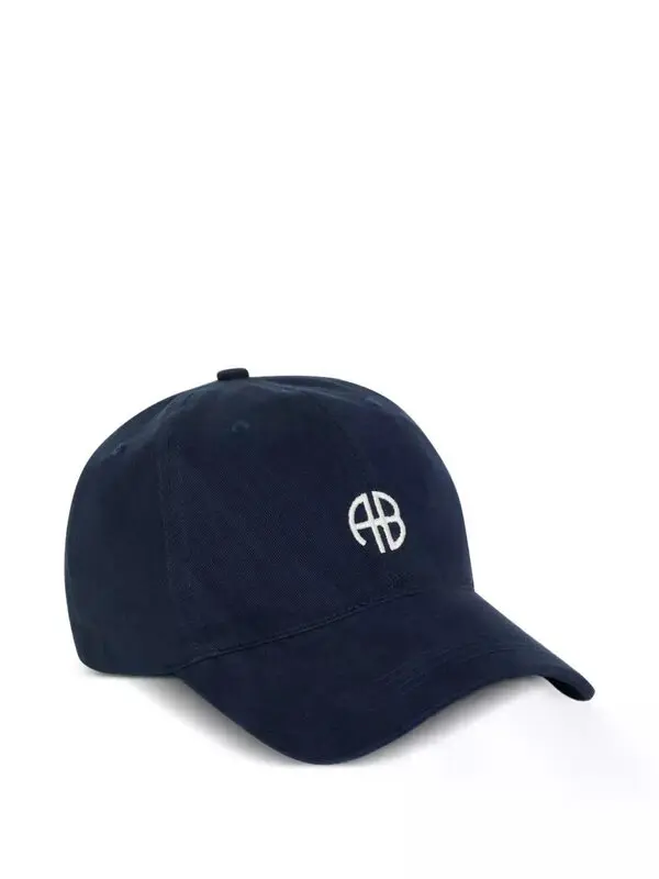 ANINE BING Monogram-embroidered Baseball Cap - Blue