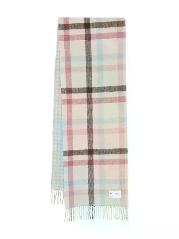 Marc O'polo Checked Fringed Scarf - Neutrals
