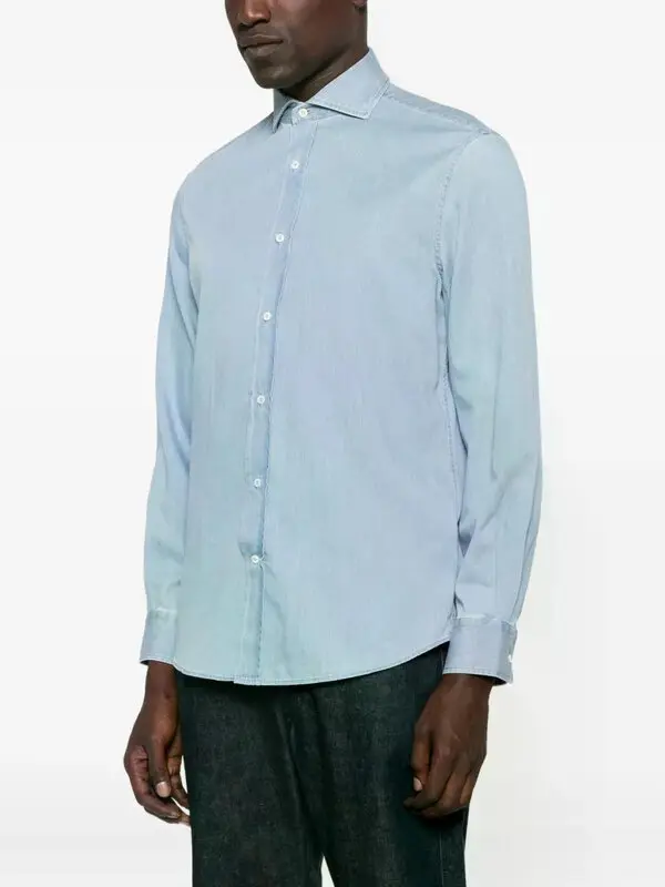 Brunello Cucinelli Denim Long-sleeved Shirt - Blue