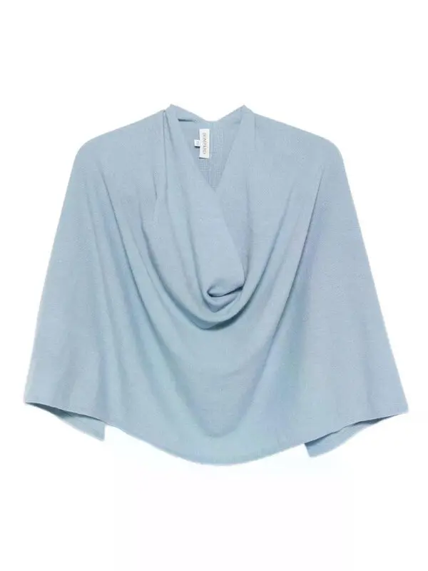 Eric Bompard Cowl-neck Cashmere Short Poncho - Blue