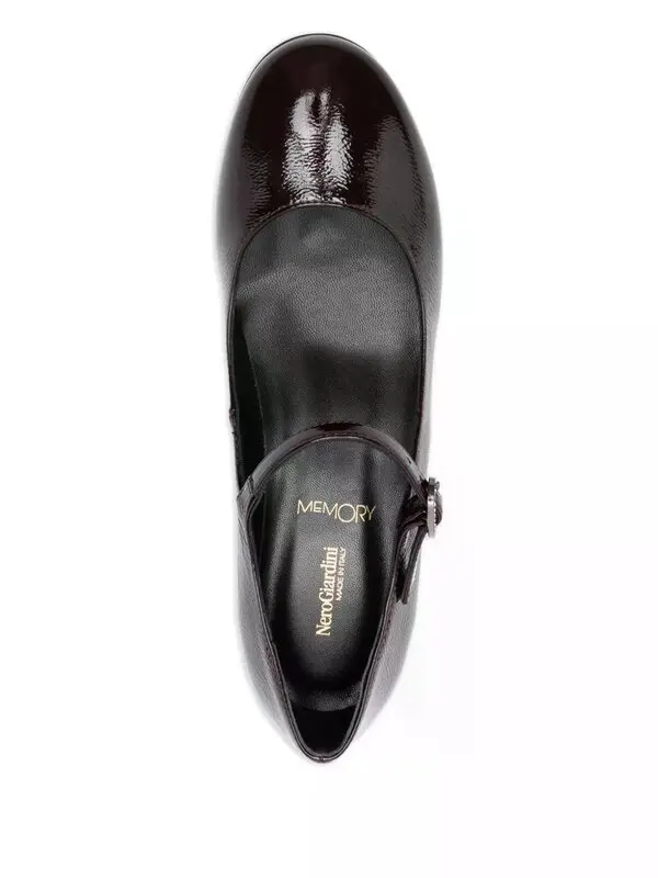 NEROGIARDINI 50mm Leather Almond Pumps - Red