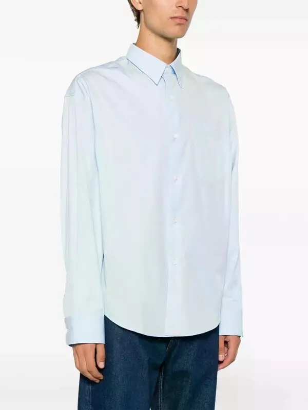AMI Paris De Coeur-embroidered Cotton Shirt