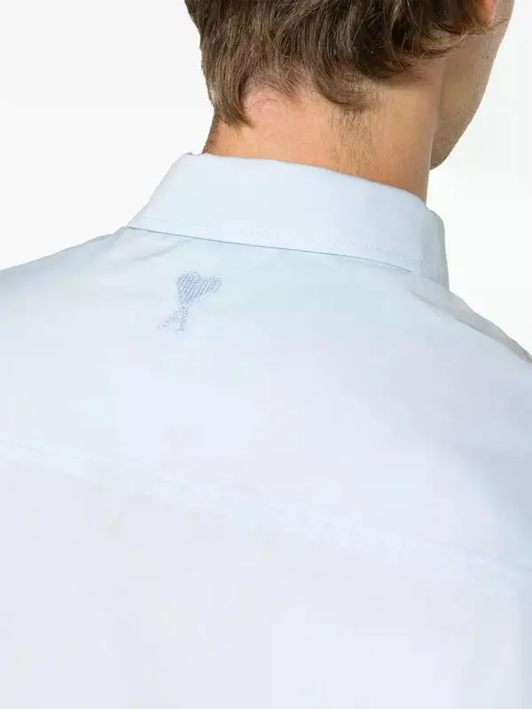 AMI Paris De Coeur-embroidered Cotton Shirt
