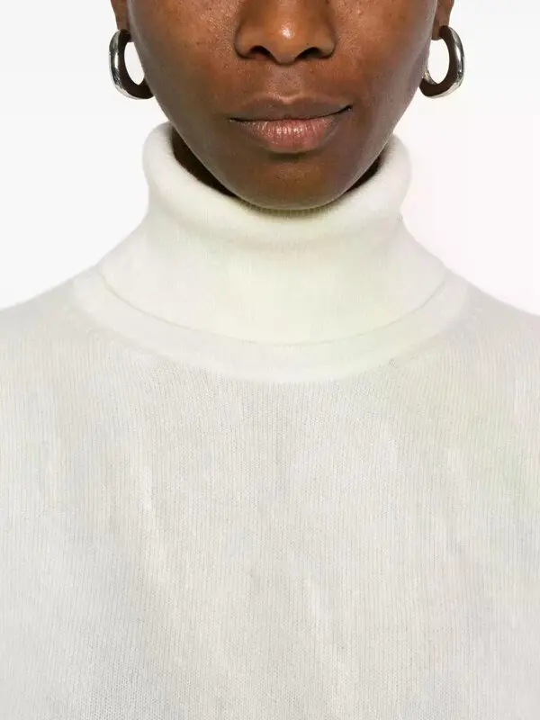 Eric Bompard Roll-neck Cashmere Sweater - Neutrals