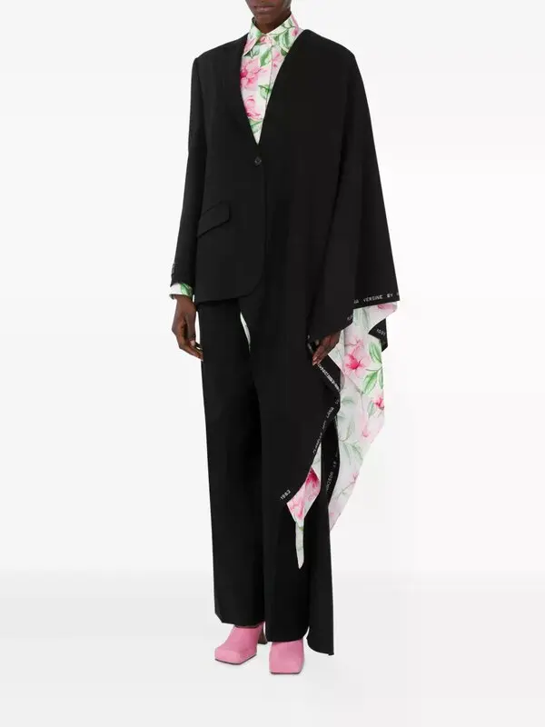 Moschino Asymmetric Drape Wool Coat