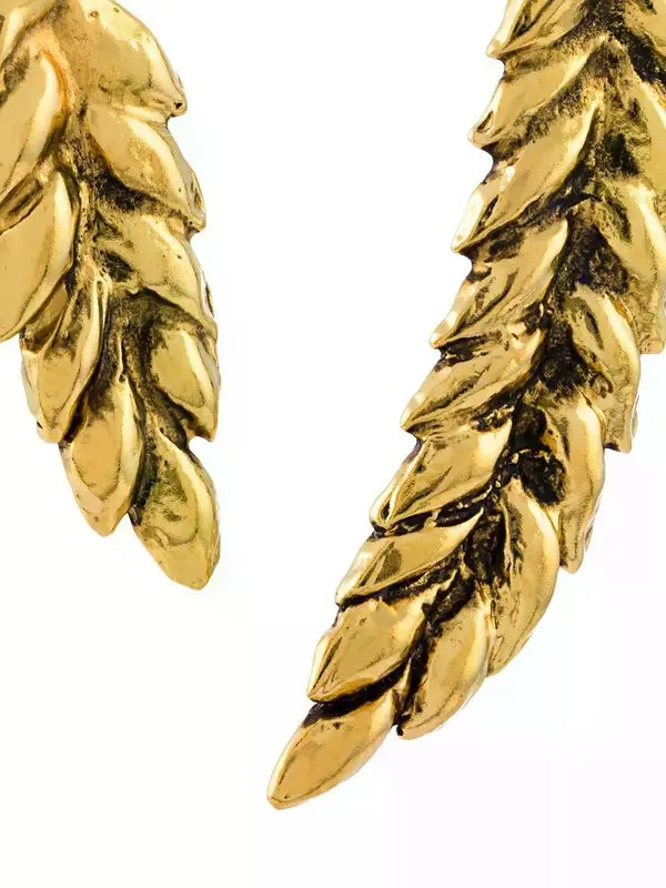 AURÉLIE BIDERMANN Gold-tone Wheat Motif Hoop Earrings
