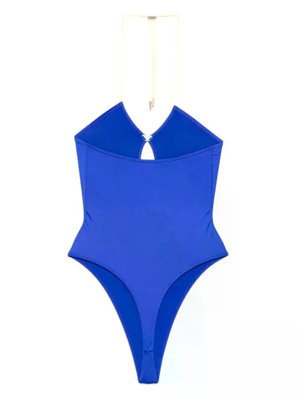 MAISON CLOSE Halterneck Thong Swimsuit - Blue