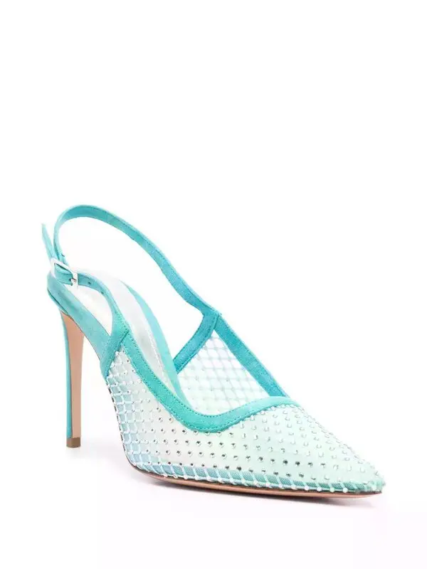 GINISSIMA 95mm Gilda Crystal Embellished Slingback Pumps