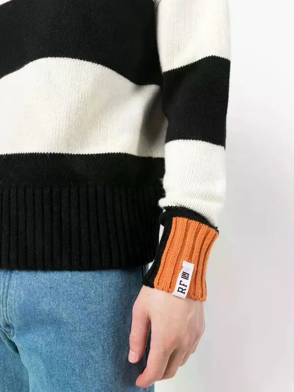 RIGHT FOR Striped High-neck Jumper